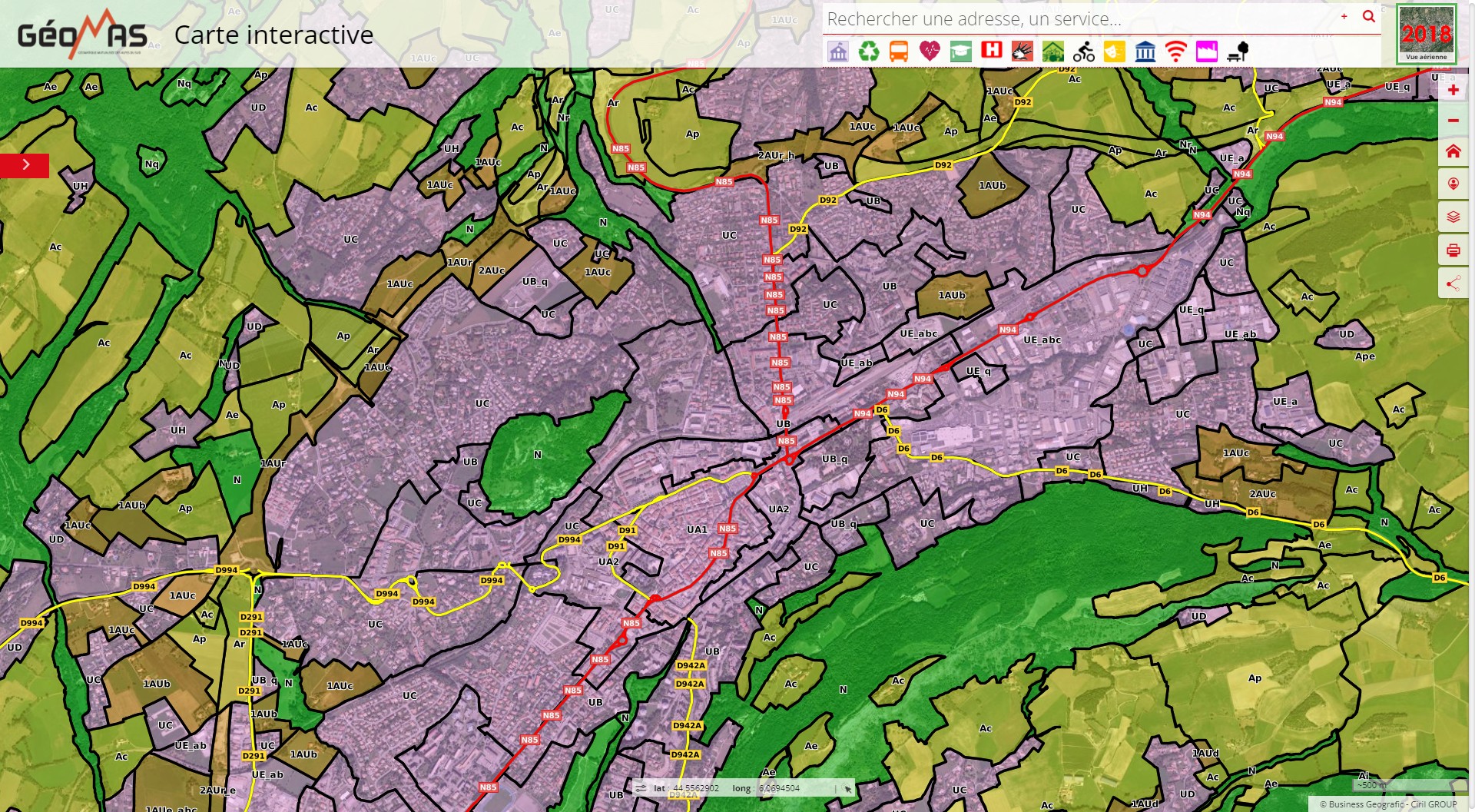 GéoMAS Grand Public - Portail du Géonumérique Mutualisé des Alpes du Sud